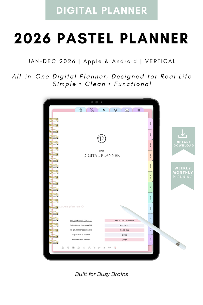 Digital Budget Planner 2026 | Interactive Clickable PDF – Papers Planners
