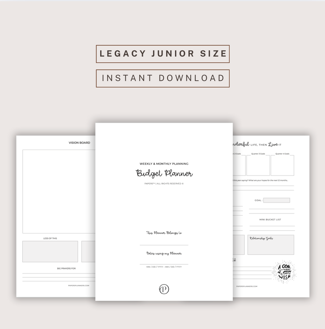 The Legacy Budget Planner | Your Trusted Financial Tool – Papers Planners
